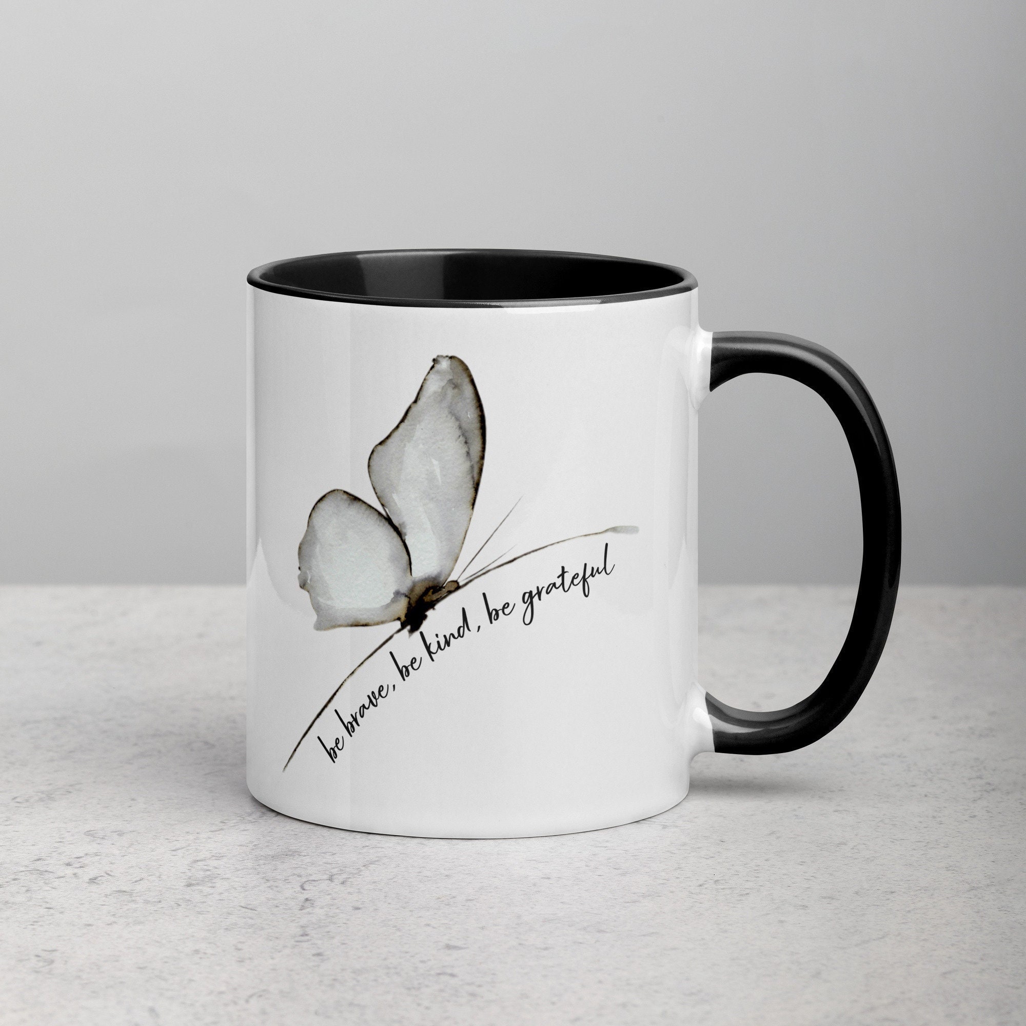 Ceramic Mug With Quote, Butterfly Coffee Mug With Color Inside, Coffee ...