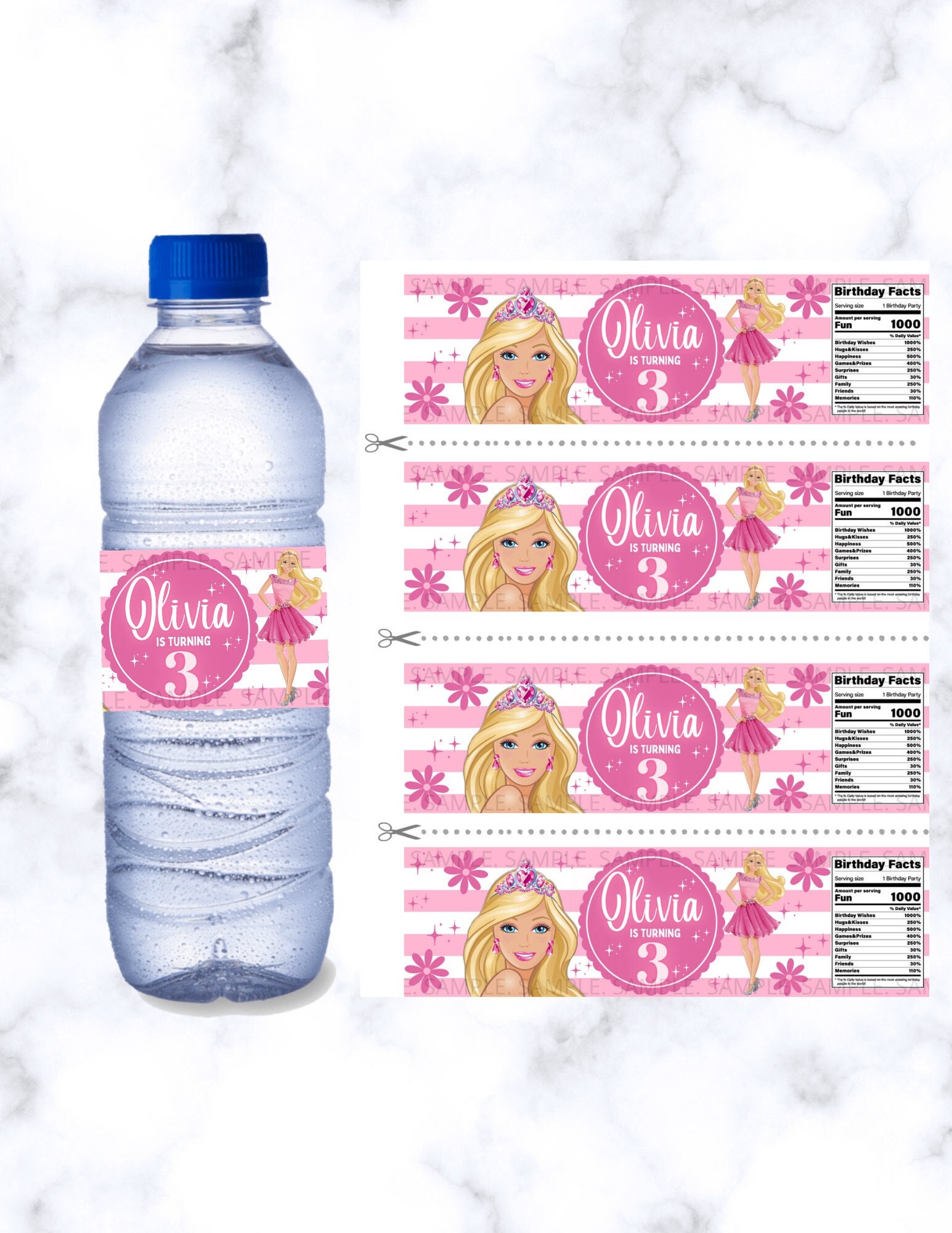 Barbie Water Bottle Stickers - Etsy