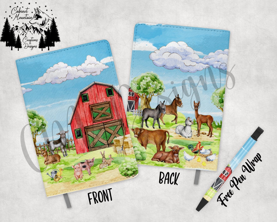 Farm Animals Sublimation Journal Digital Design - Etsy