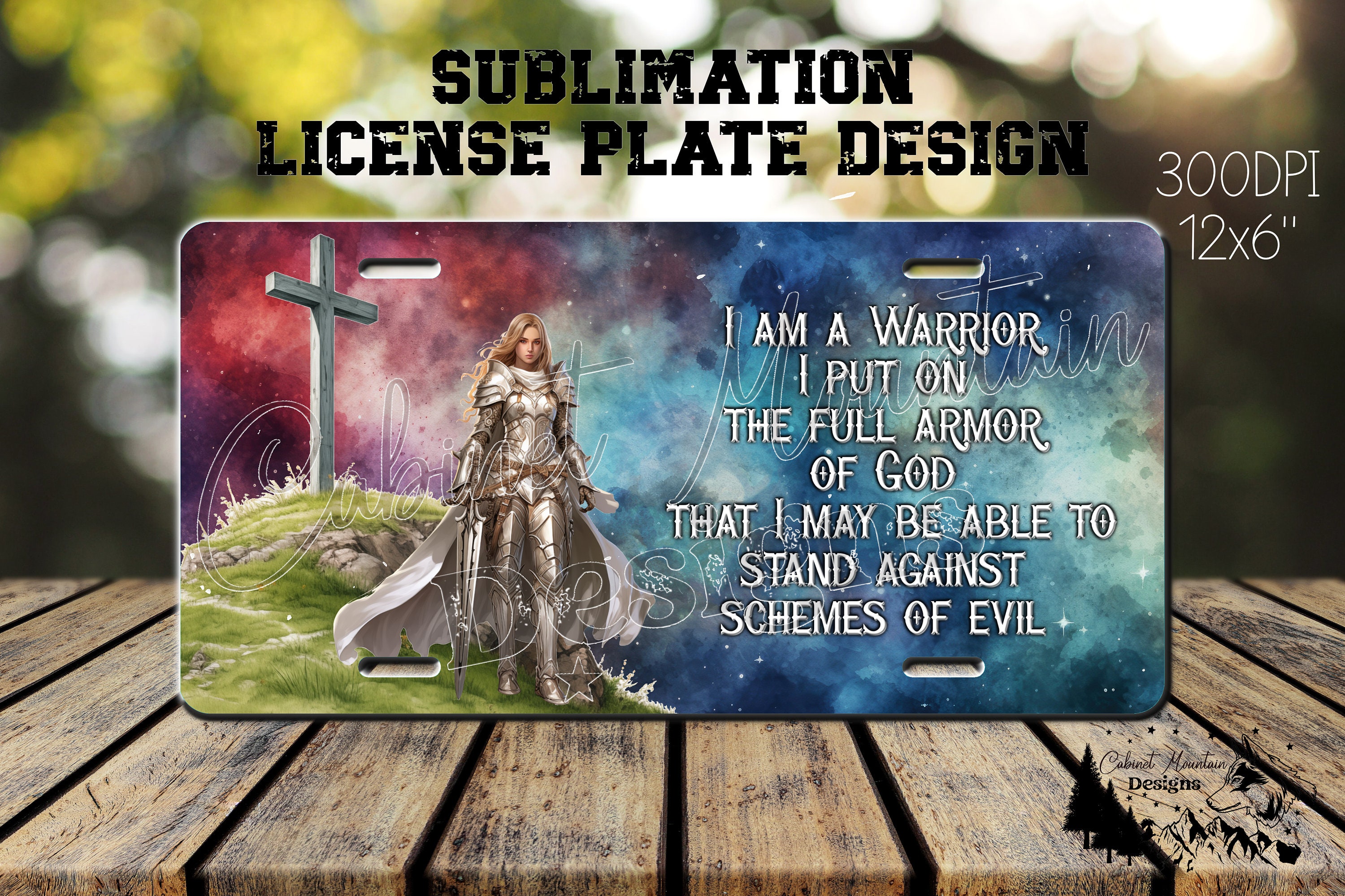 I Am A Warrior of God, Armor of God Womans Sublimation License Plate ...