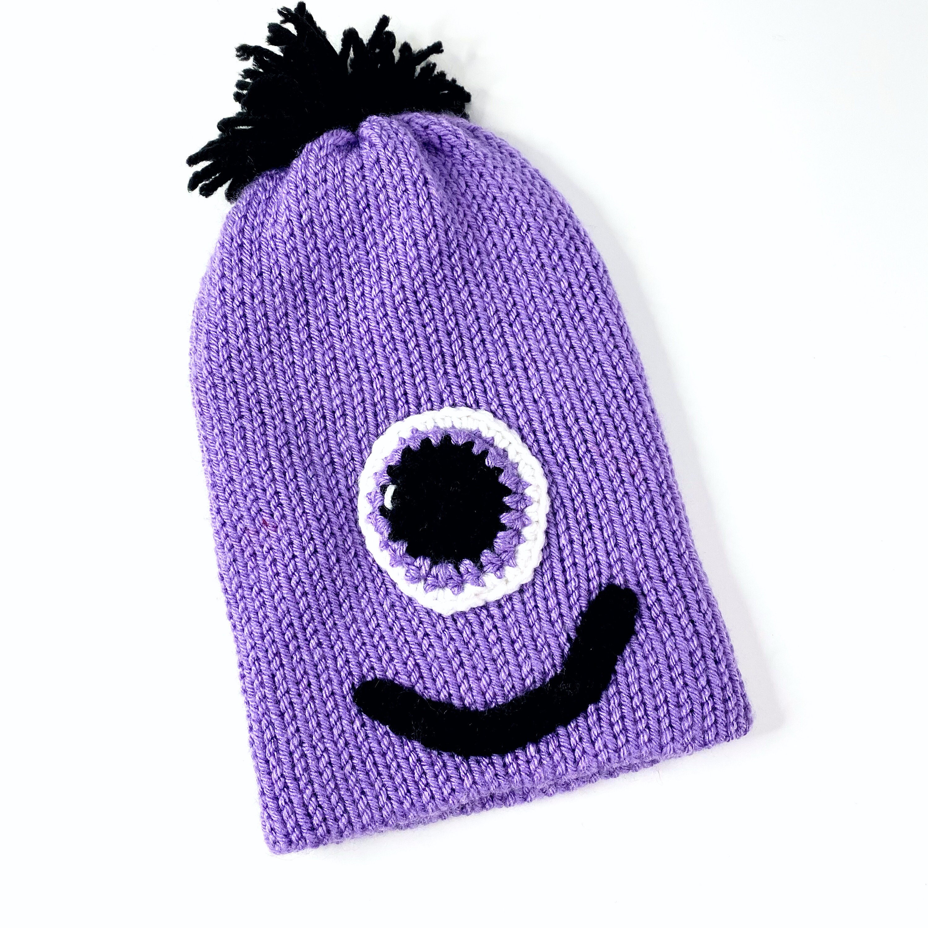 Colorful Knit Monster Hat made with soft acrylic yarn | Etsy