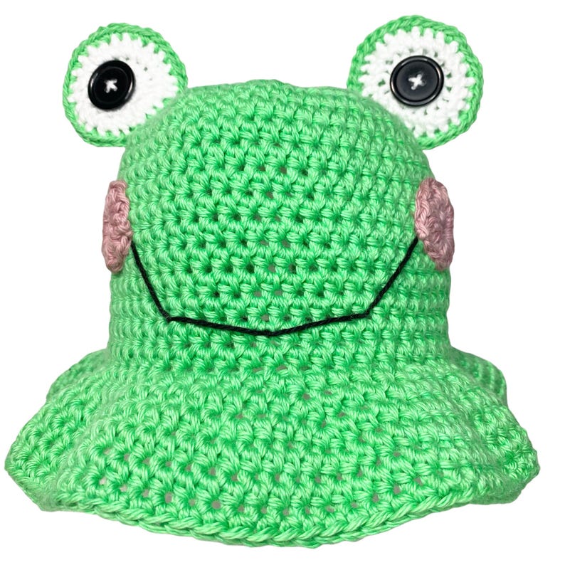 Crochet Foggy Hat | Handmade Frog Hat | Froggy Hat | Frog Bucket Hat ...