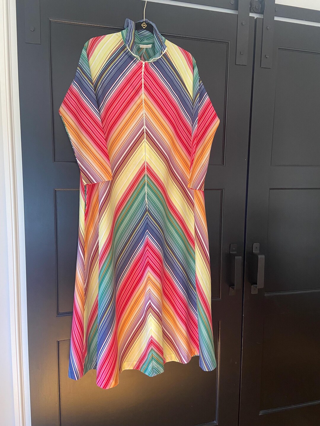 Vintage Rainbow Zip Robe/caftan Sz M - Etsy