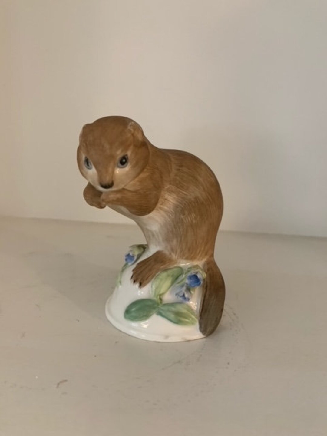 Beaver Figurine in Bone China Painted by B. Linley Adams...so Detailed ...