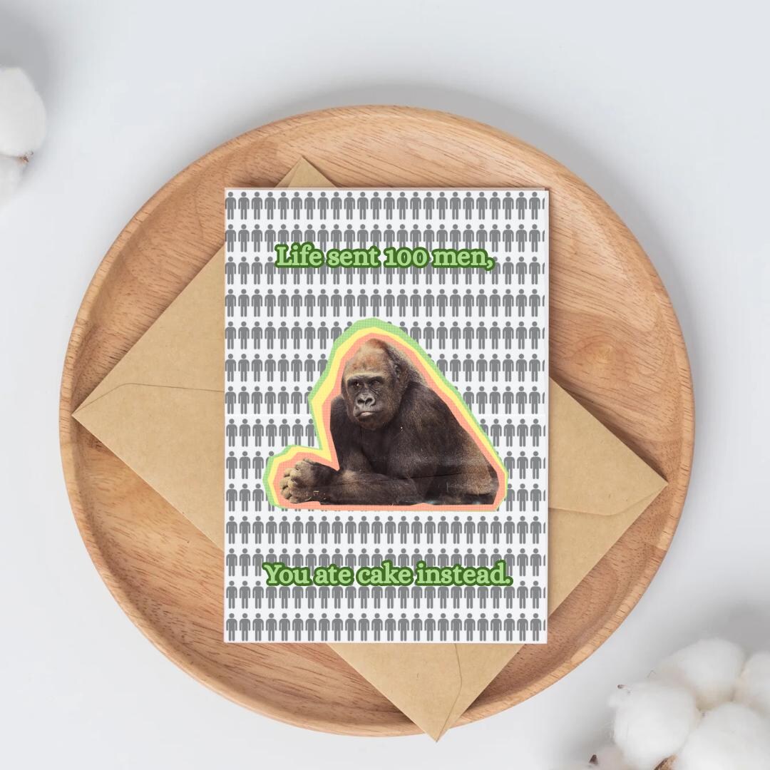 100 Men V 1 Gorilla Funny Birthday Card - Etsy