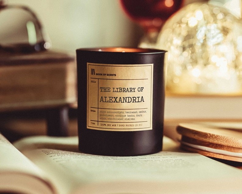 The Library of Alexandria Candle Literary Candle Bookworm Gift Book ...