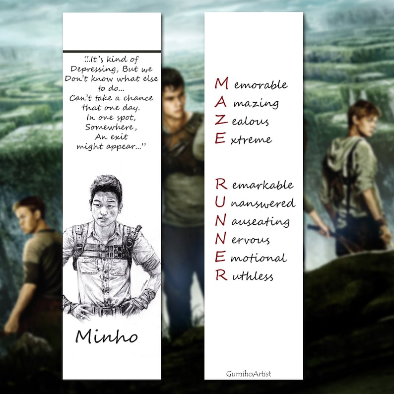 The maze runner Handmade bookmark Book marks Thomas Newt | Etsy