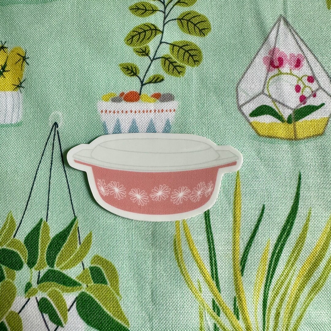 Vintage Pink Daisy Pyrex Sticker- Updated Design - Etsy