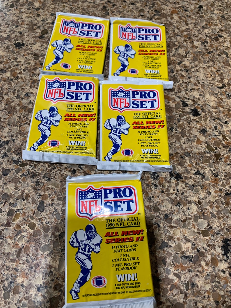 1990 Pro Set Series 2 Football Wax Pack Lot of 5 Packs - Etsy