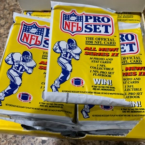 1990 Pro Set Series 2 Football Wax Pack Lot of 5 Packs - Etsy