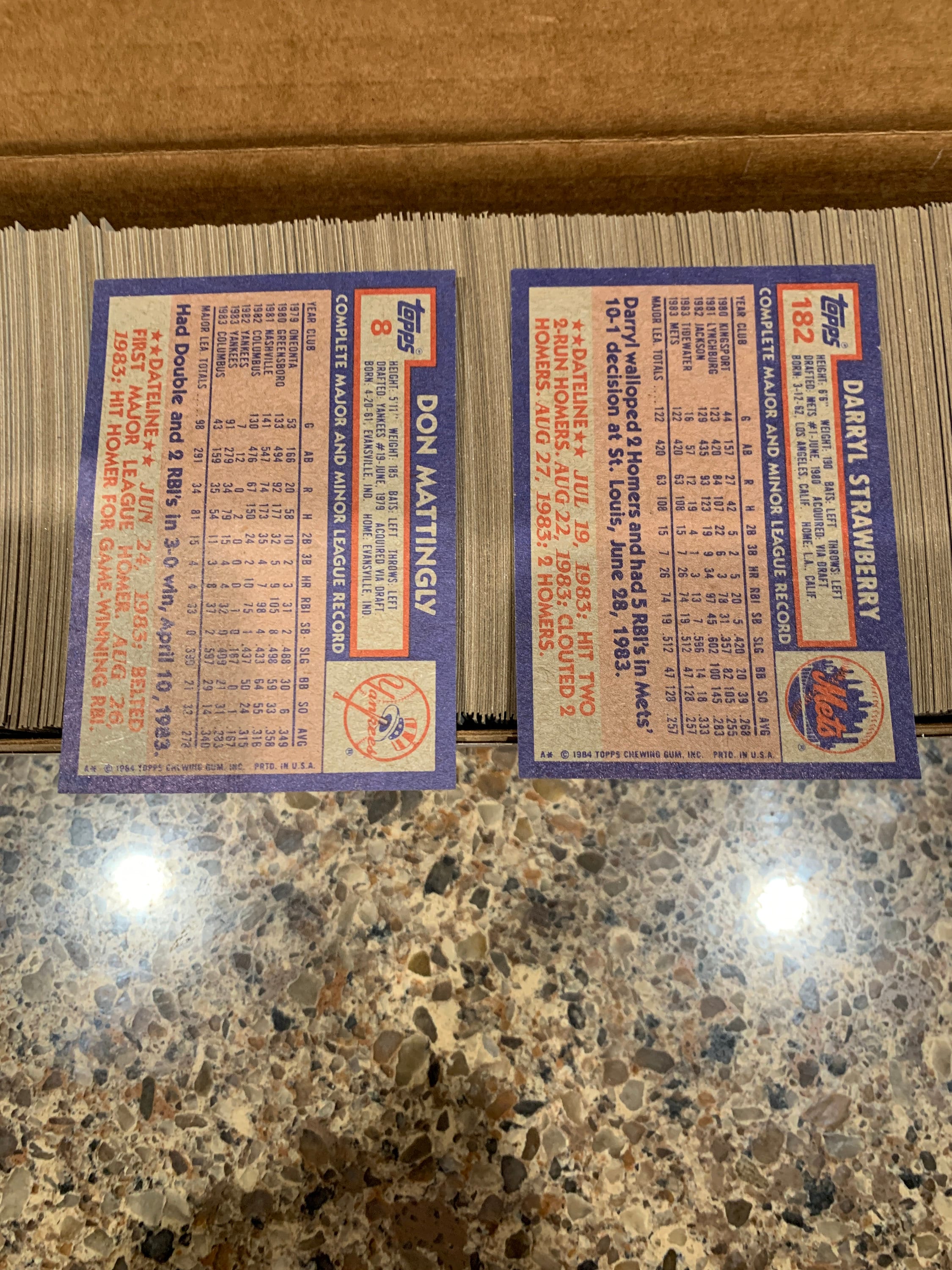 1984 Topps Baseball Complete Set From Vending Case Gem Mint Mattingly ...