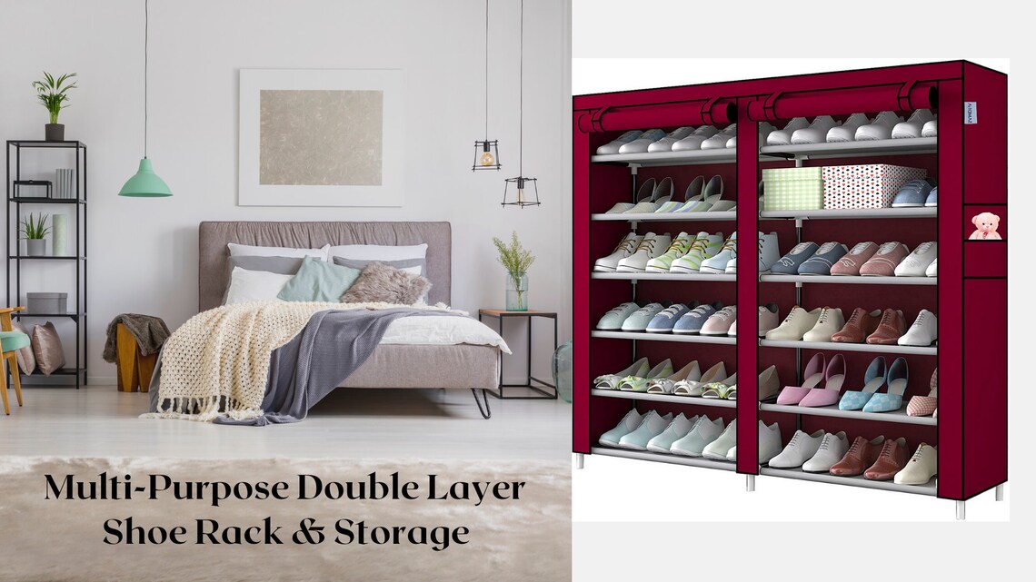 14 Tier Shoe Rack Water Proof and Dust Proof Double Layer - Etsy