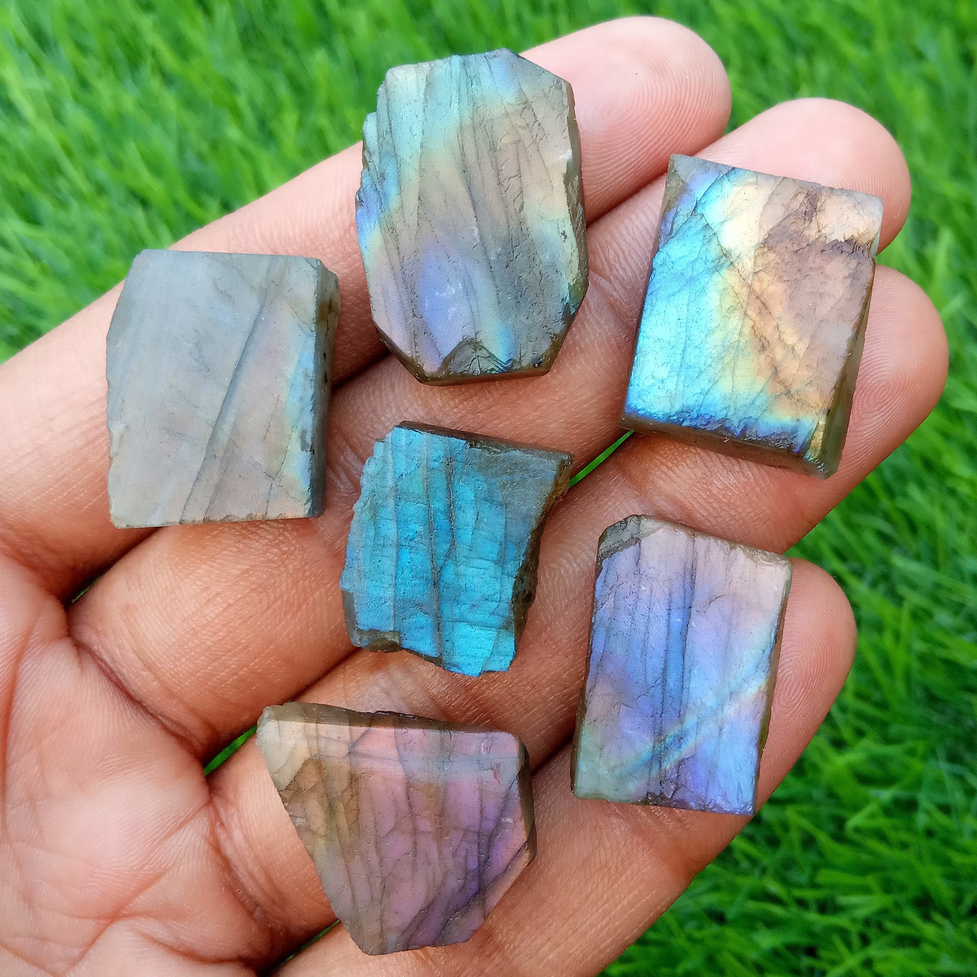 Designer 100% Natural Multi Labradorite Slab Cabochon Loose | Etsy