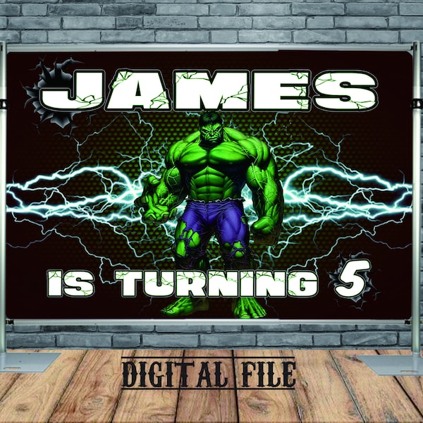 Hulk Party Banner Printable - Etsy