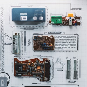 COLLECTOR SERIES Disassembled SONY Walkman Art With Frame ...