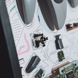 Disassembled Nintendo N64 Controller, Disassemble Game Art, Frame Wall ...