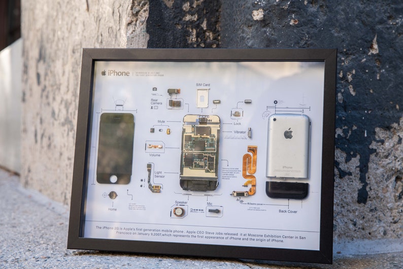 Disassembled Iphone 1st Gen Art With Frame Disassemble Art | Etsy