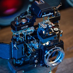Disassembled Mechanical Film Camera, Deconstructed Minolta XE, Minolta ...