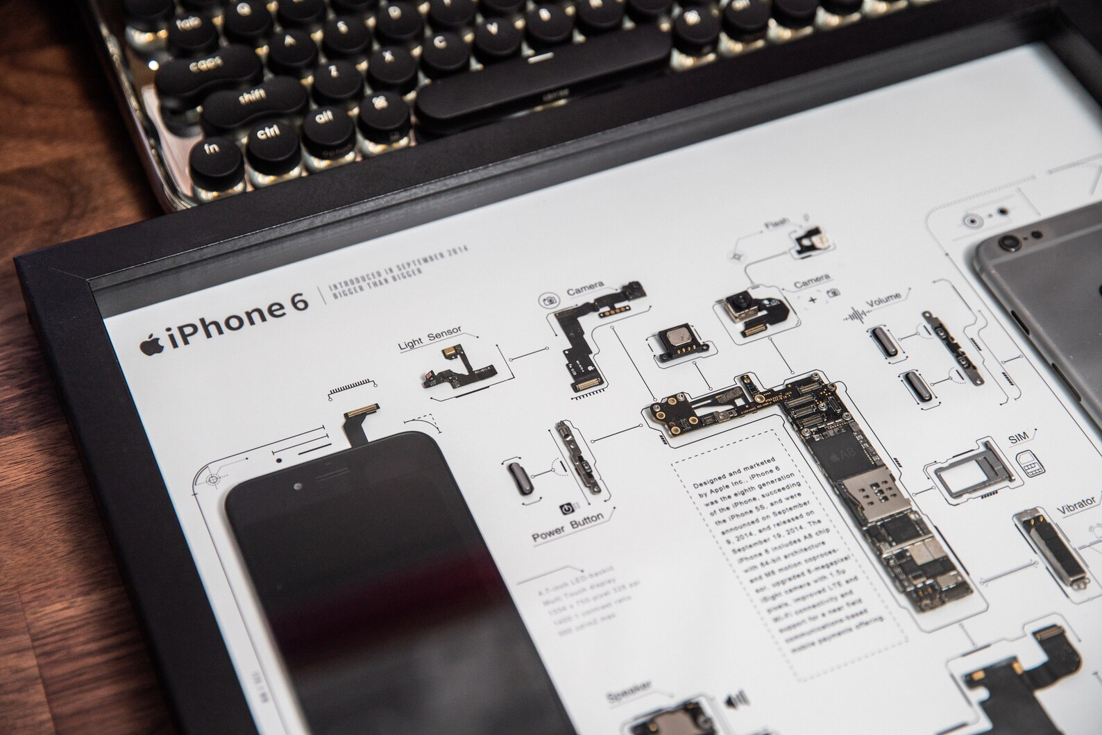 Disassembled iPhone 6 Art With Frame, Disassemble Art, Framed iPhone 6 ...
