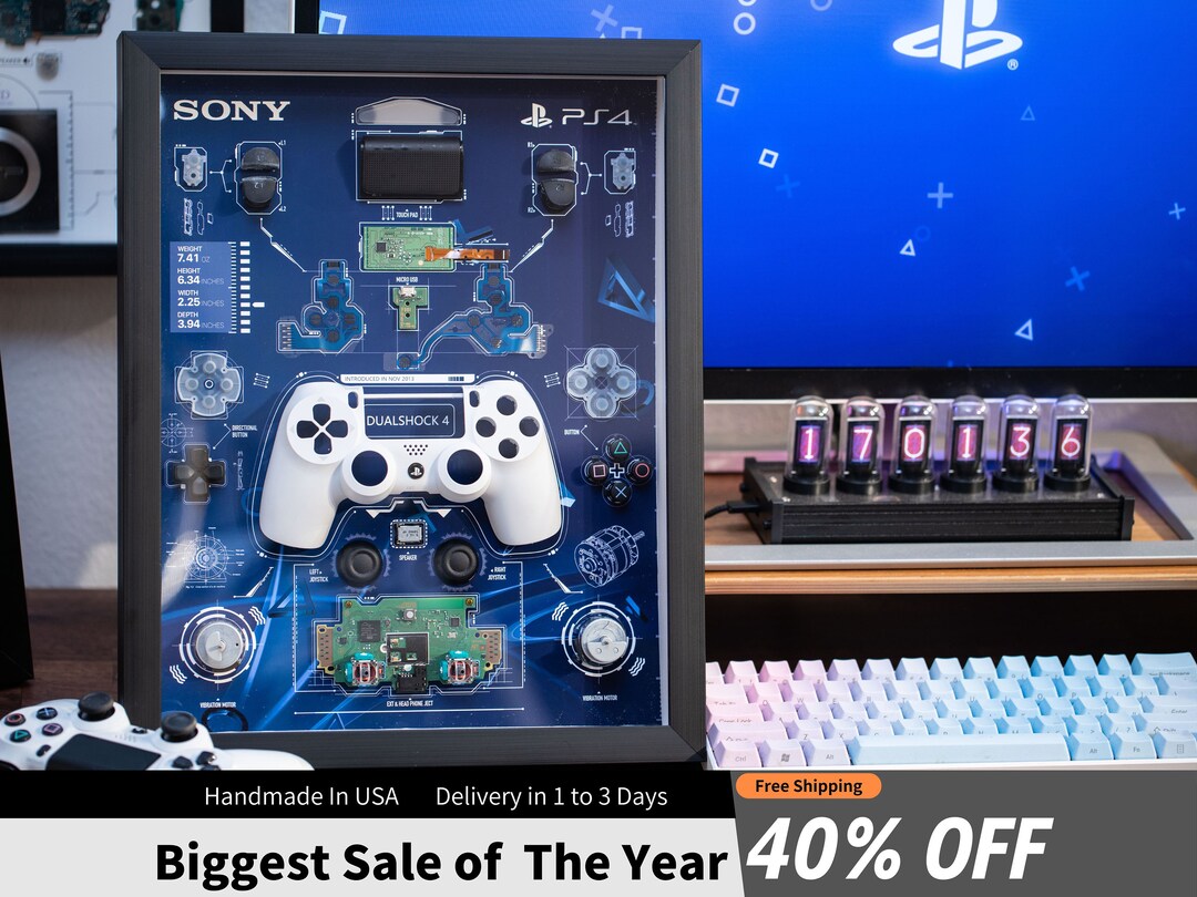 Disassembled Sony PS4 Controller Frame, PS4 Controller Dualshock 4 Teardown, Disassembled Wall ...