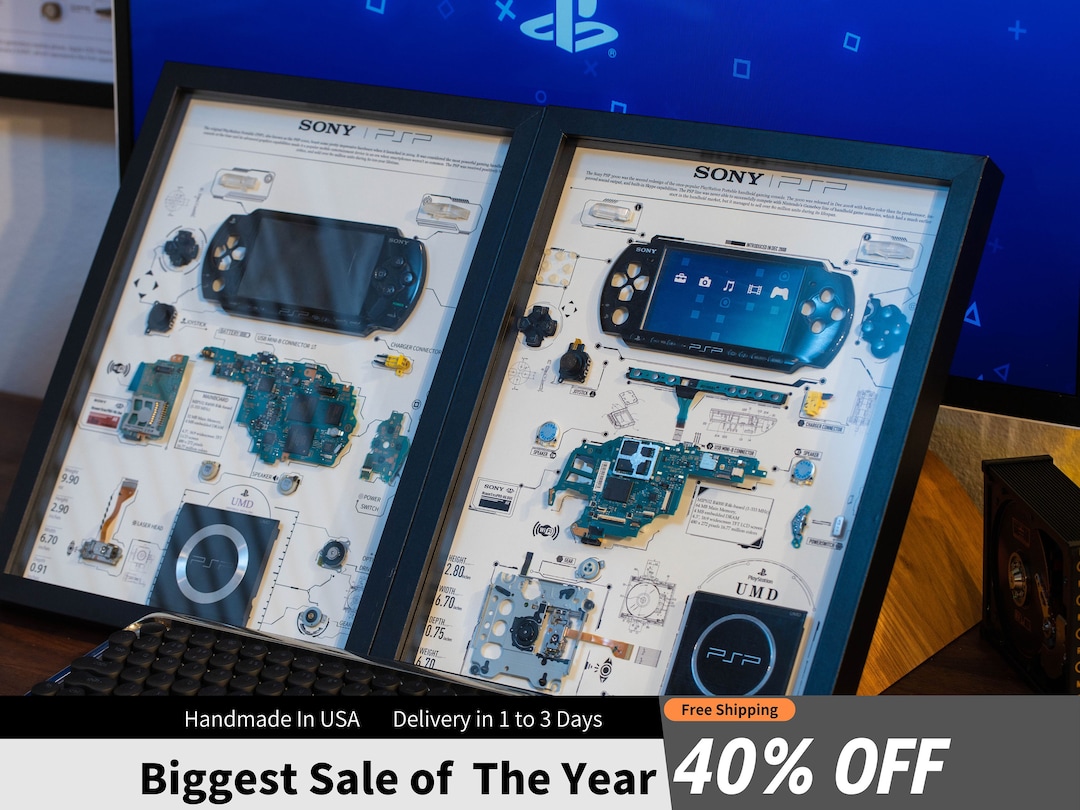 Disassembled PSP 1000 3000 With Frame, Disassemble Art, Sony ...