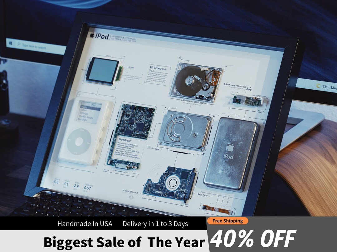 Disassembled Ipod Classic Art With Frame Deconstructed Ipod - Etsy