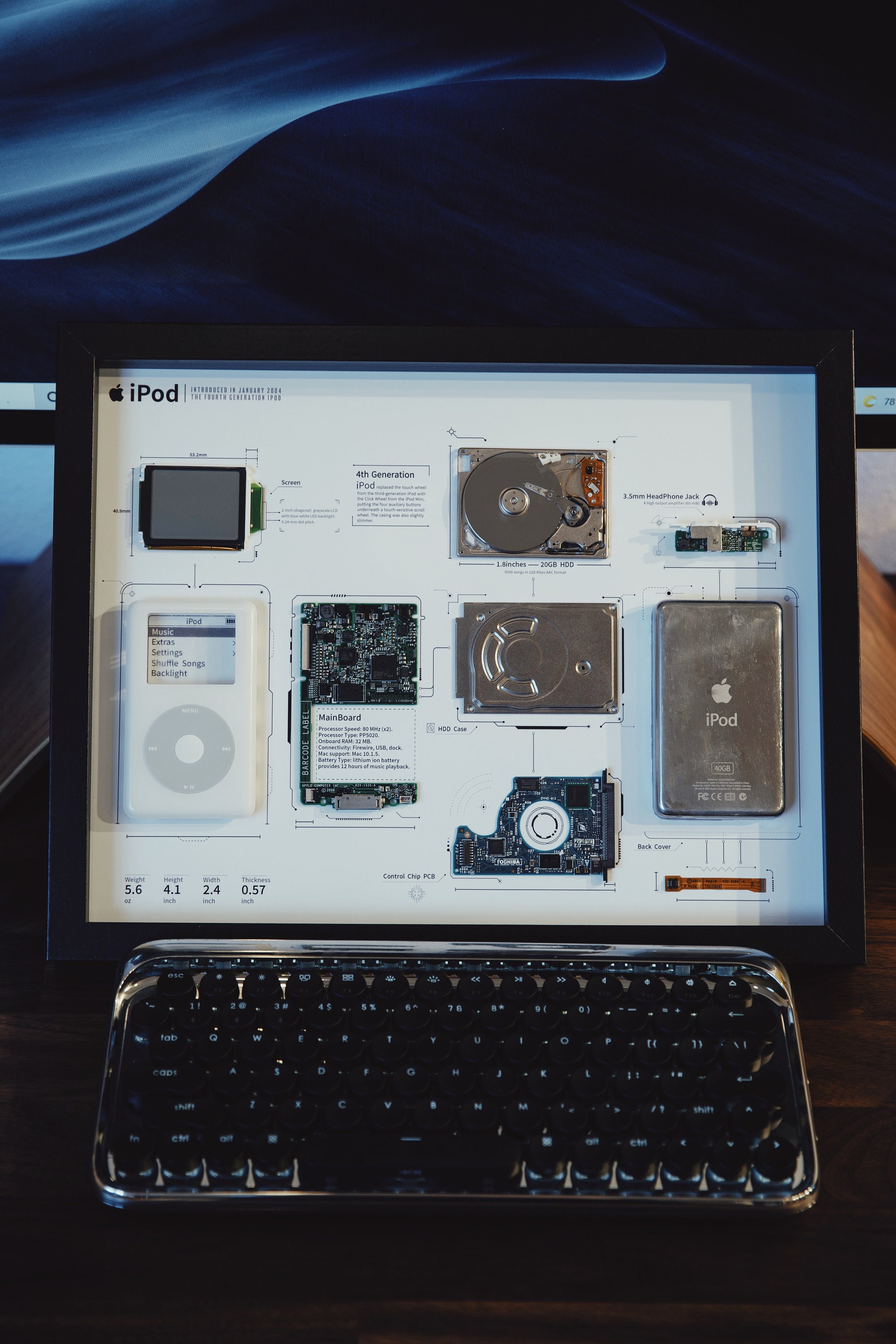 Disassembled Ipod Classic Art With Frame Deconstructed Ipod - Etsy