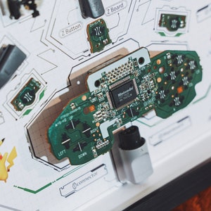 Disassembled Nintendo N64 Controller, Disassemble Game Art, Frame Wall ...