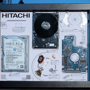 Disassembled Hard Drive Disk With Frame, Disassemble Art, Framed Hard ...