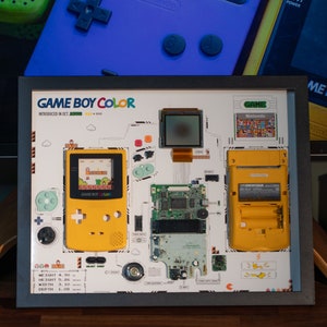 Disassembled Gameboy Color Frame, Disassemble Game Art, GBC Teardown ...