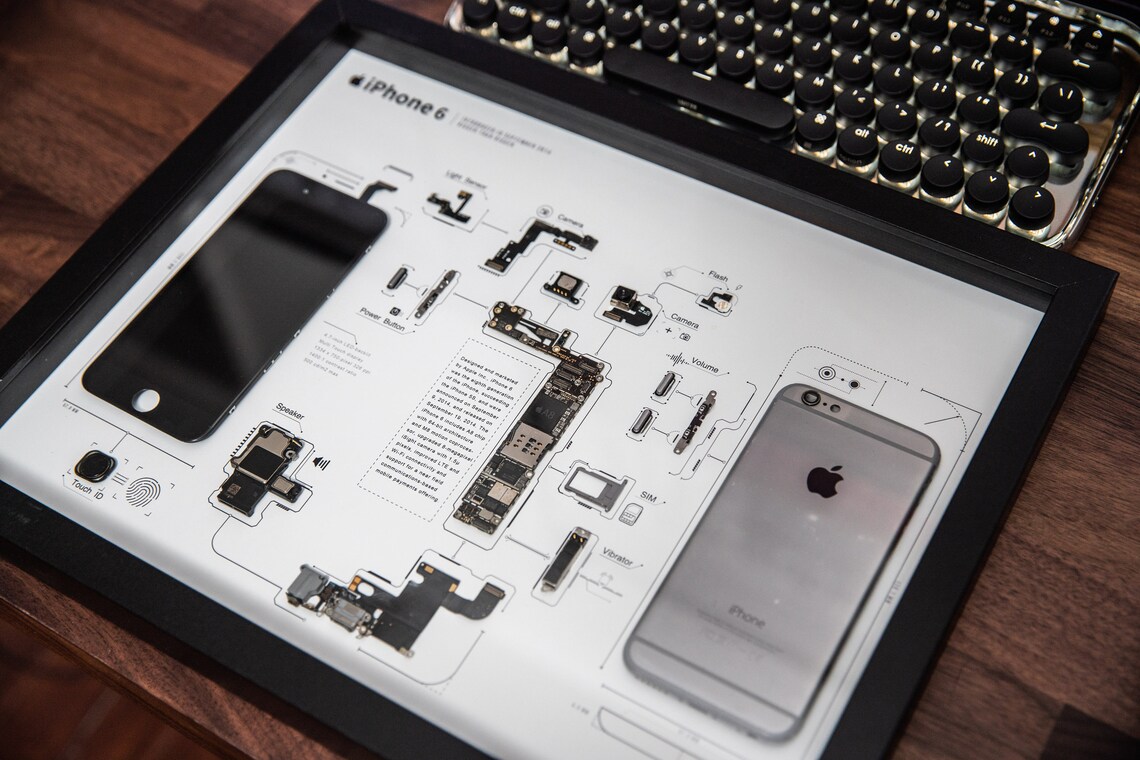 Disassembled Iphone 6 Art With Frame Disassemble Art Framed - Etsy