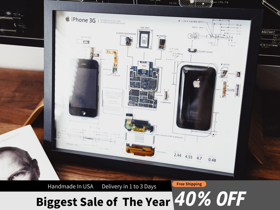 Disassembled iPhone Art With Frame, Disassemble Art, Framed iPhone 3g ...
