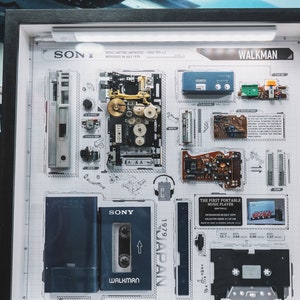 COLLECTOR SERIES Disassembled SONY Walkman Art With Frame ...