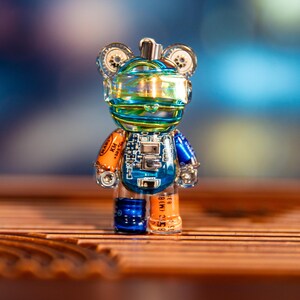 Cyberpunk Necklace With Futuristic Bear Pendant, Unique Circuit ...