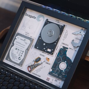 Disassembled Hard Drive Disk With Frame, Disassemble Art, Framed Hard ...