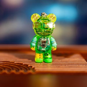 Cyberpunk Necklace With Futuristic Bear Pendant, Unique Circuit ...