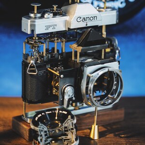 Disassembled Mechanical Film Camera, Deconstructed Canon AE-1 Canon FT ...