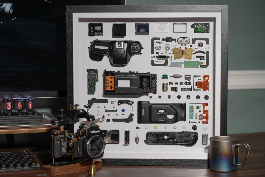 Disassembled Nikon F50 Camera With Frame, Deconstructed Camera Art ...
