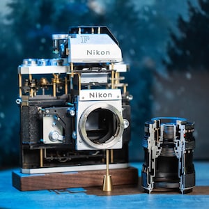 Disassembled Mechanical Film Camera, Deconstructed Nikon EM, Nikon FG ...
