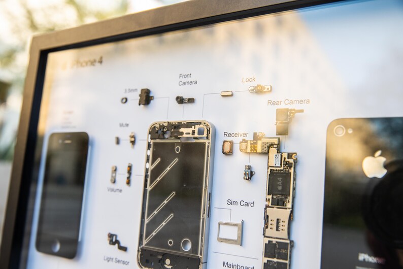 Disassembled Iphone Art With Frame Disassemble Art Framed - Etsy