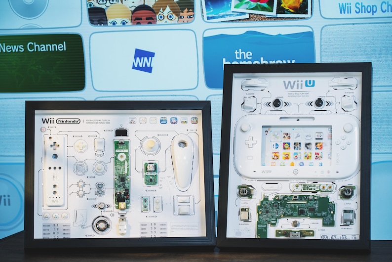 Nintendo Wii Controller Teardown Art, Wii Remote Shadow Box,wii U Game ...