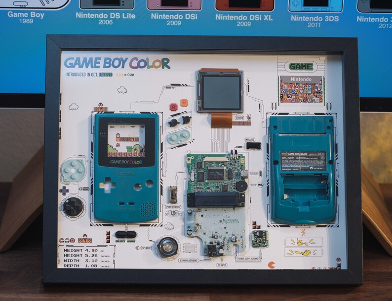Disassembled Gameboy Color Frame Disassemble Game Art GBC - Etsy