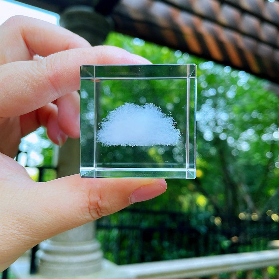 Crystal Cloud Cube, Cloud Sculpture, Shelf Decoration, Sky Gift, Novel ...