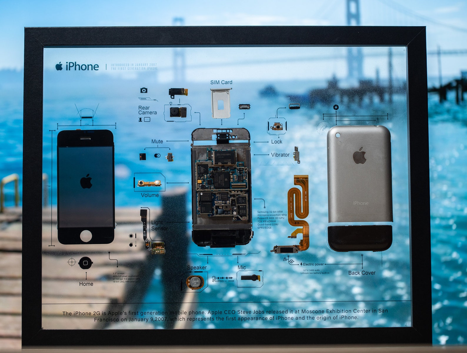 Disassembled iPhone 1st Gen Art With Frame, Disassemble Art, Framed ...
