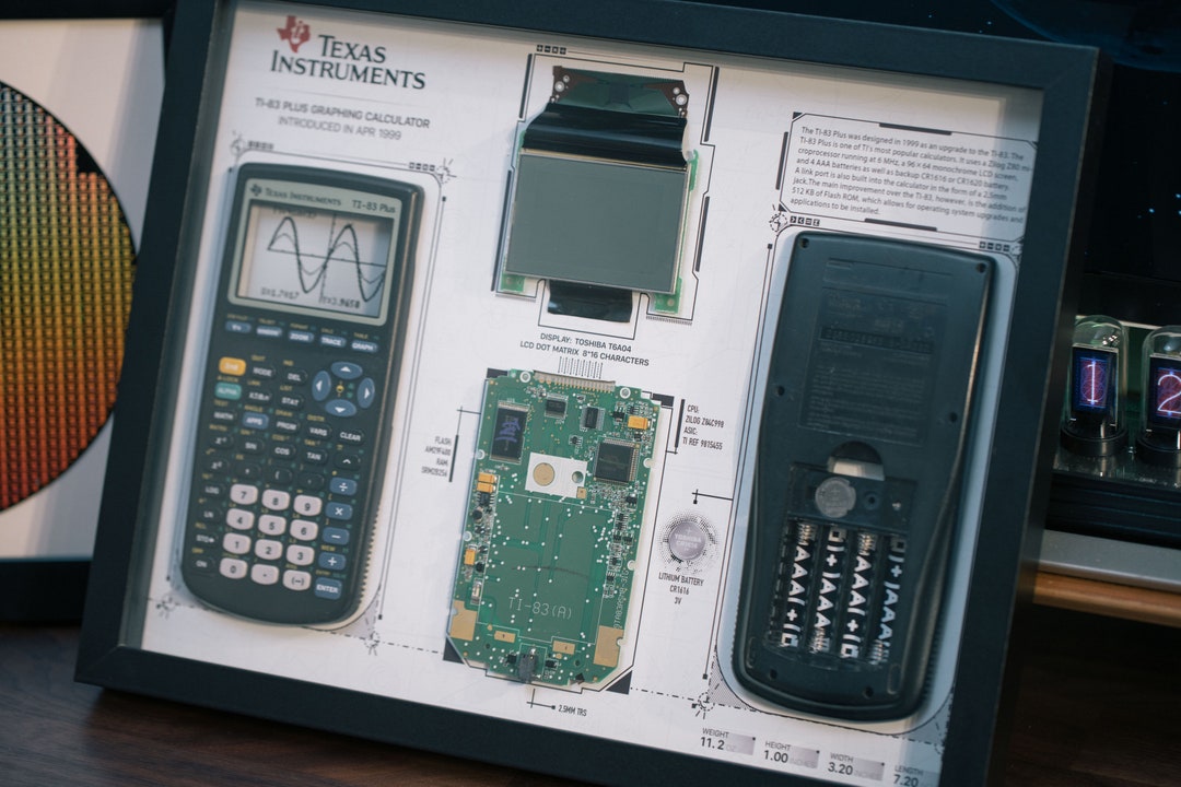 Disassembled Ti 83 Calculator With Frame, Frame Art of Texas Instrument ...