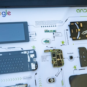 Disassembled Phone Art With Frame, Disassemble HTC Dream G1, Framed Htc ...