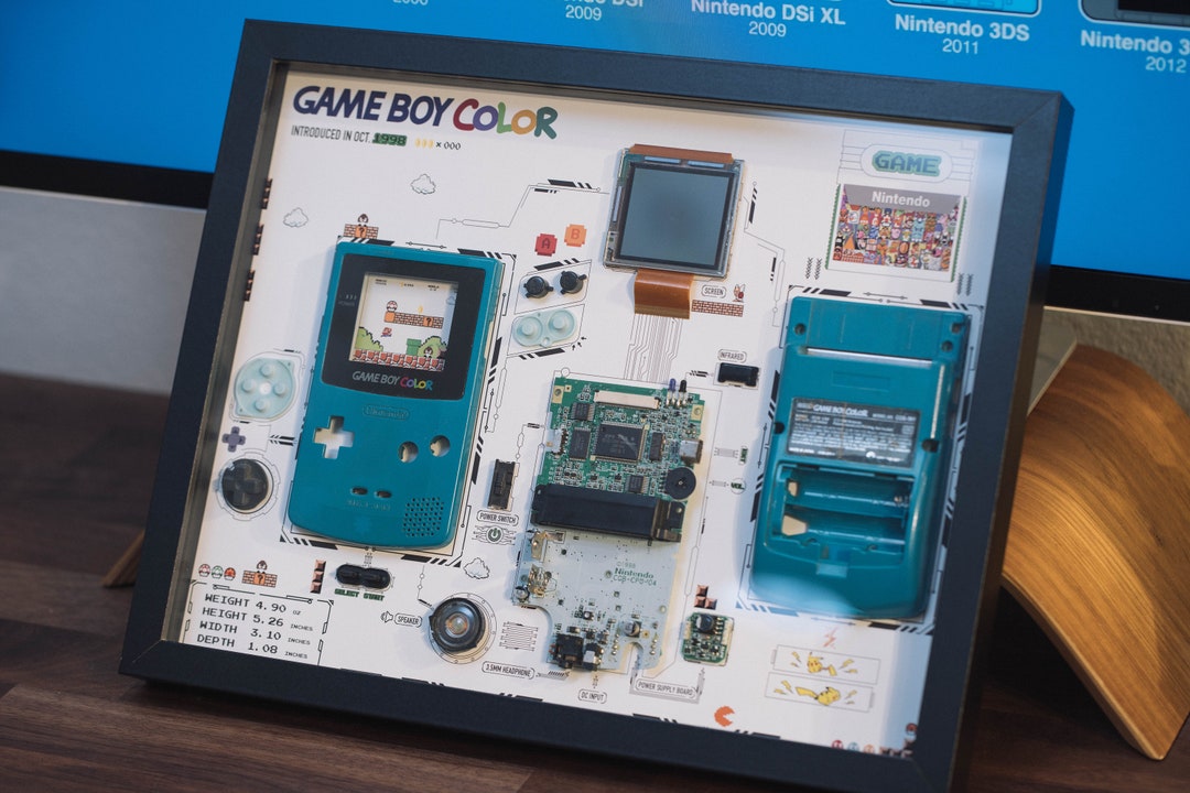 Disassembled Gameboy Color Frame, Disassemble Game Art, GBC Teardown ...