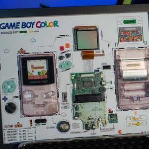 Disassembled Gameboy Color Frame, Disassemble Game Art, GBC Teardown ...