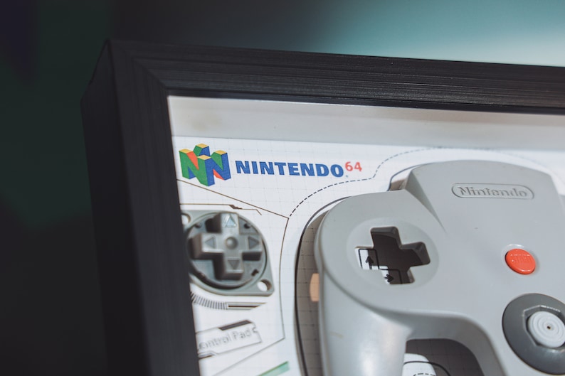 Disassembled Nintendo N64 Controller, Disassemble Game Art, Frame Wall ...
