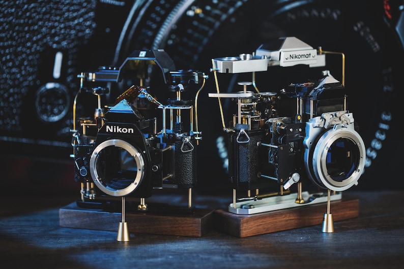 Disassembled Mechanical Film Camera, Deconstructed Nikon EM, Nikon FG ...